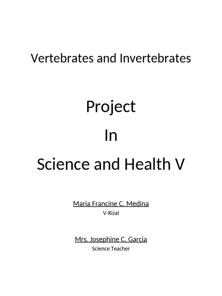 Vertebrates and Invertebrates | PDF
