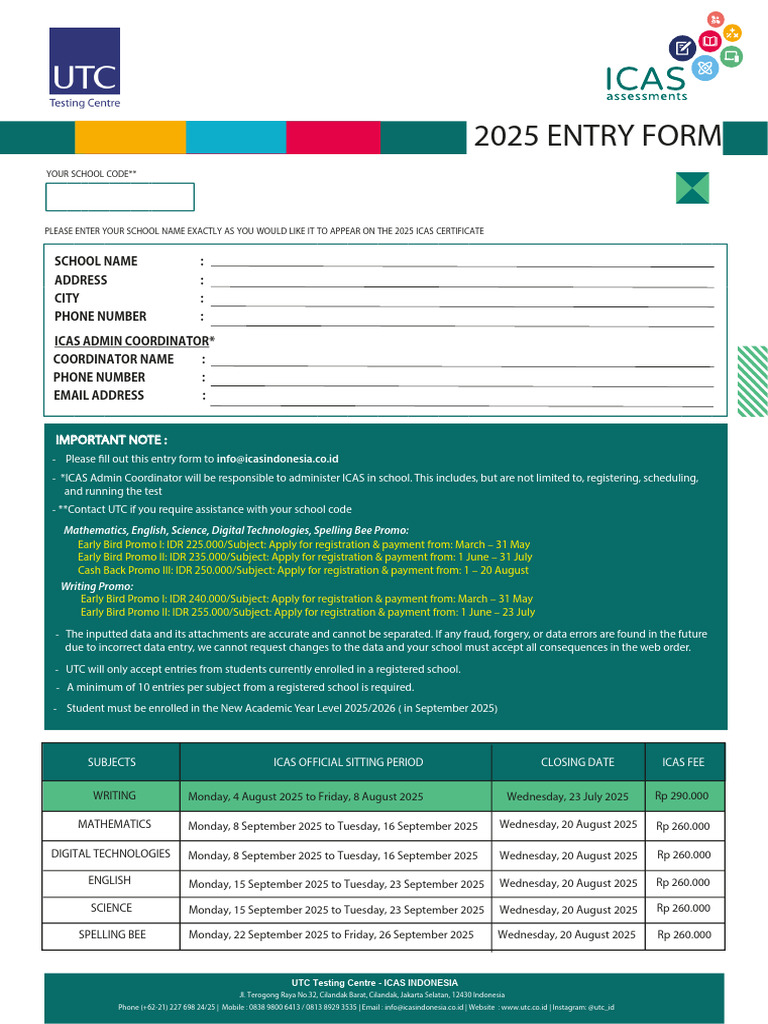 2025 ICAS Entry Form Filler 1 | PDF