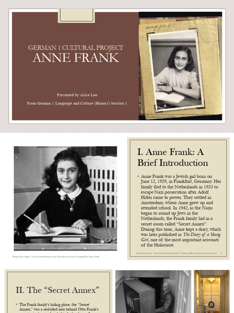 Cultural Project-Anne Frank | PDF | Anne Frank | The Holocaust
