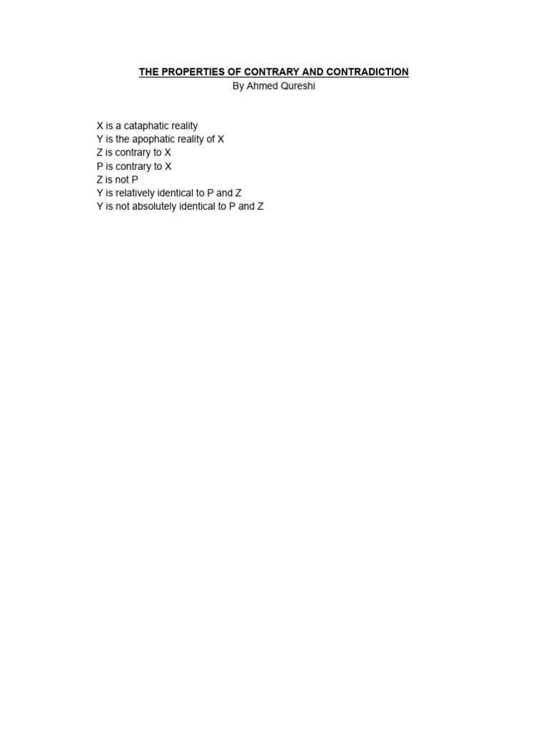Understanding Contrary and Contradiction | PDF