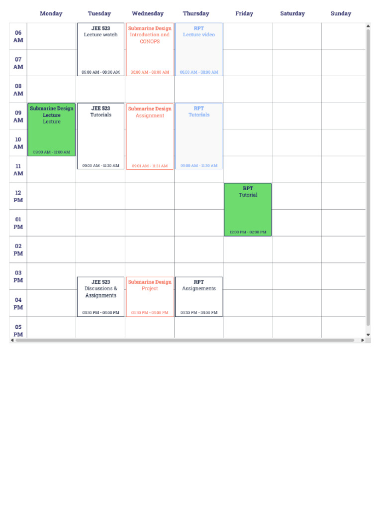 Weekly Daily Planning Template | PDF