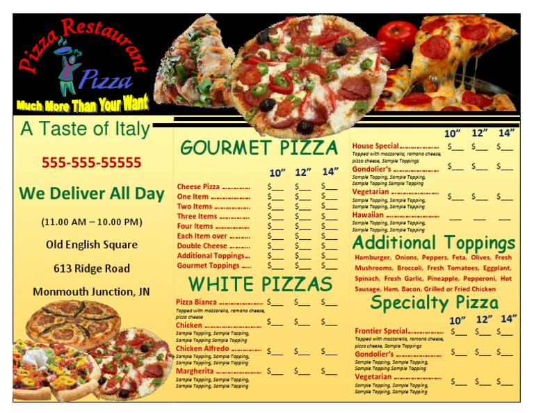Pizza Menu Template | PDF