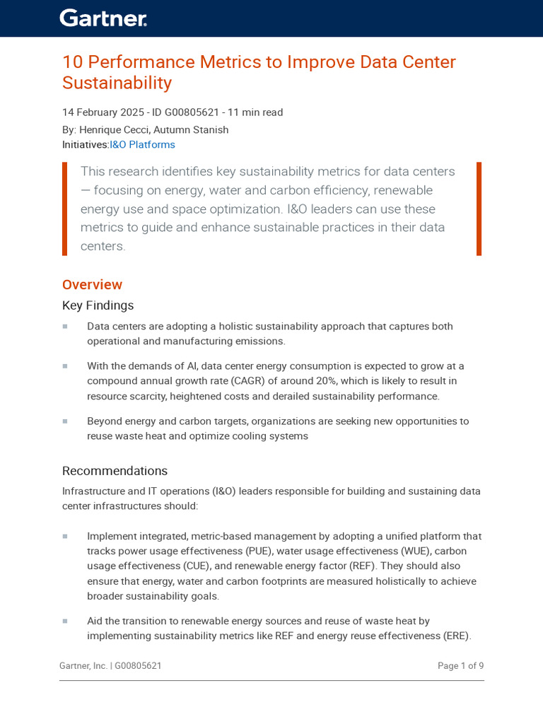2025-10 Performance Metrics To Improve Data Center Sustainability | PDF ...