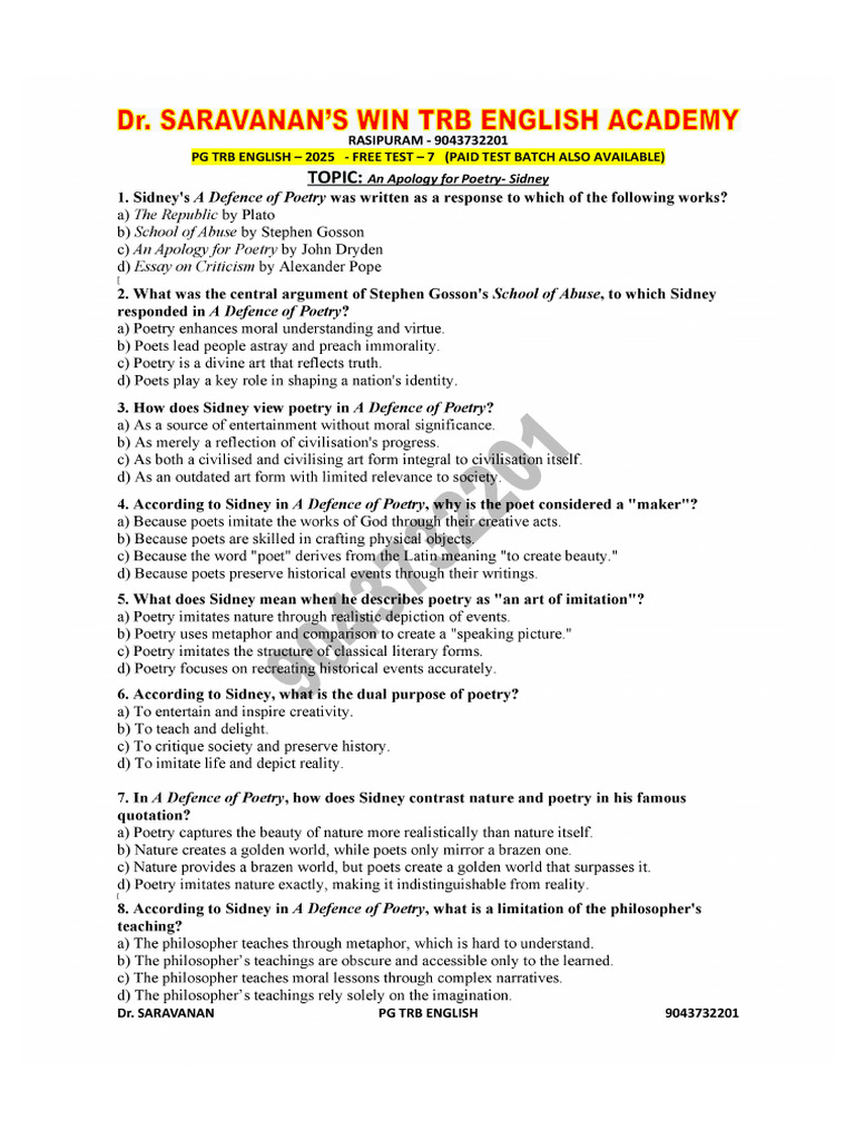 Dr. Saravanan's Win Test 7 Q | PDF