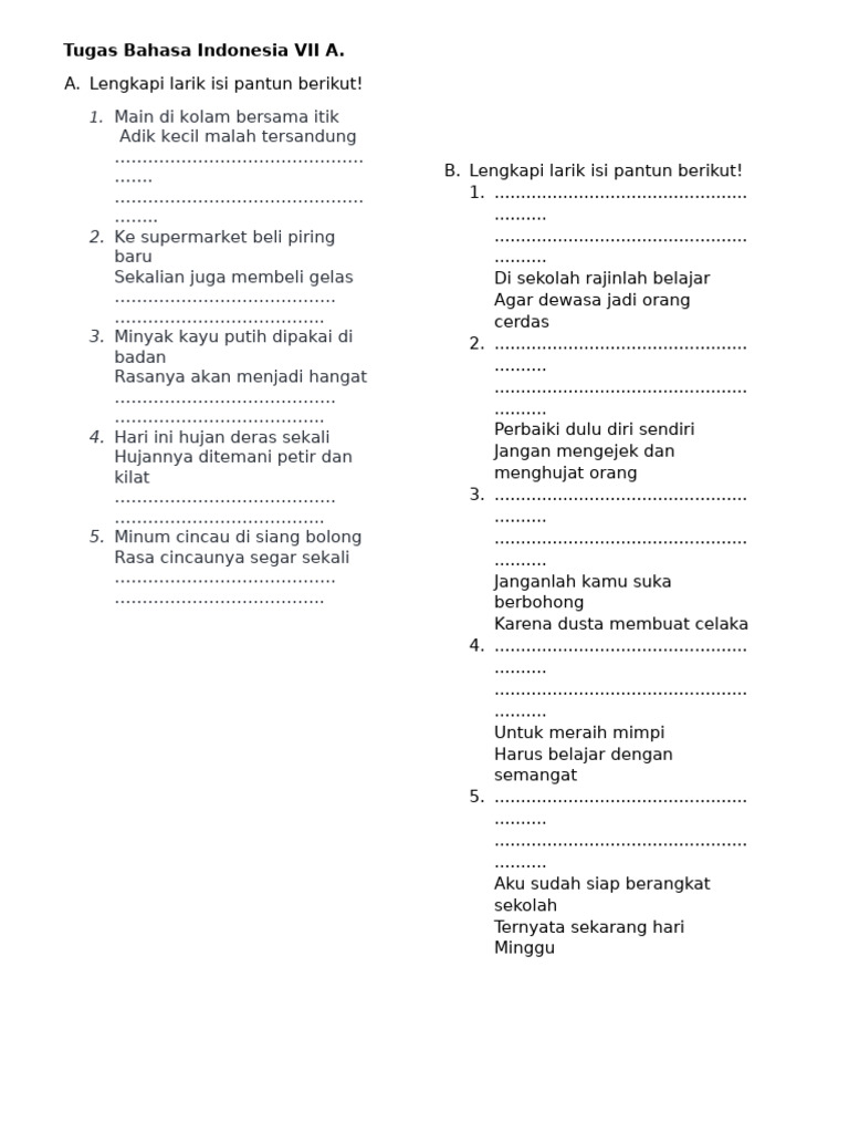 Hujan Deras dan Petir dalam Pantun | PDF