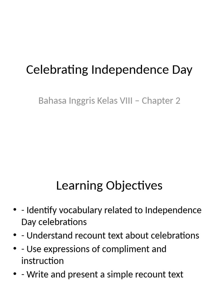 Celebrating Independence Day in English | PDF