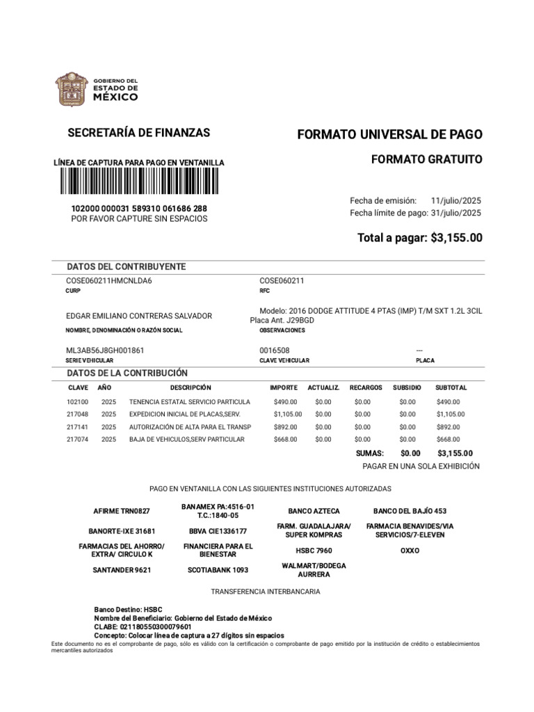 Formato Universal CCV | PDF | Dinero | Bancos