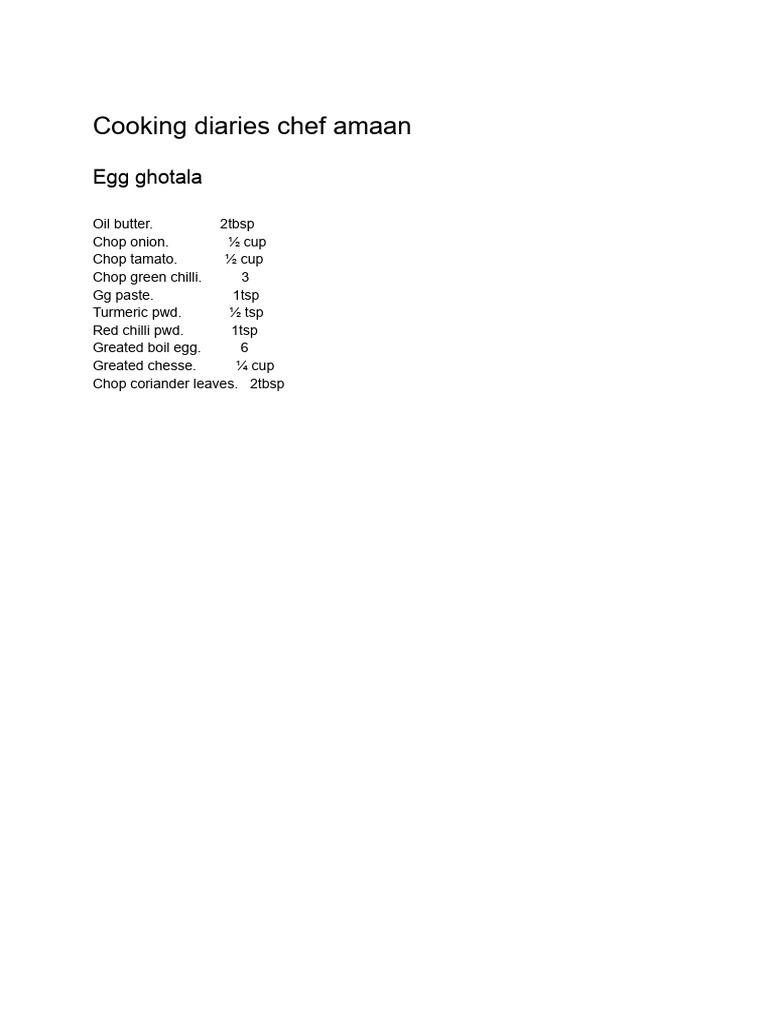 Egg Ghotala | PDF