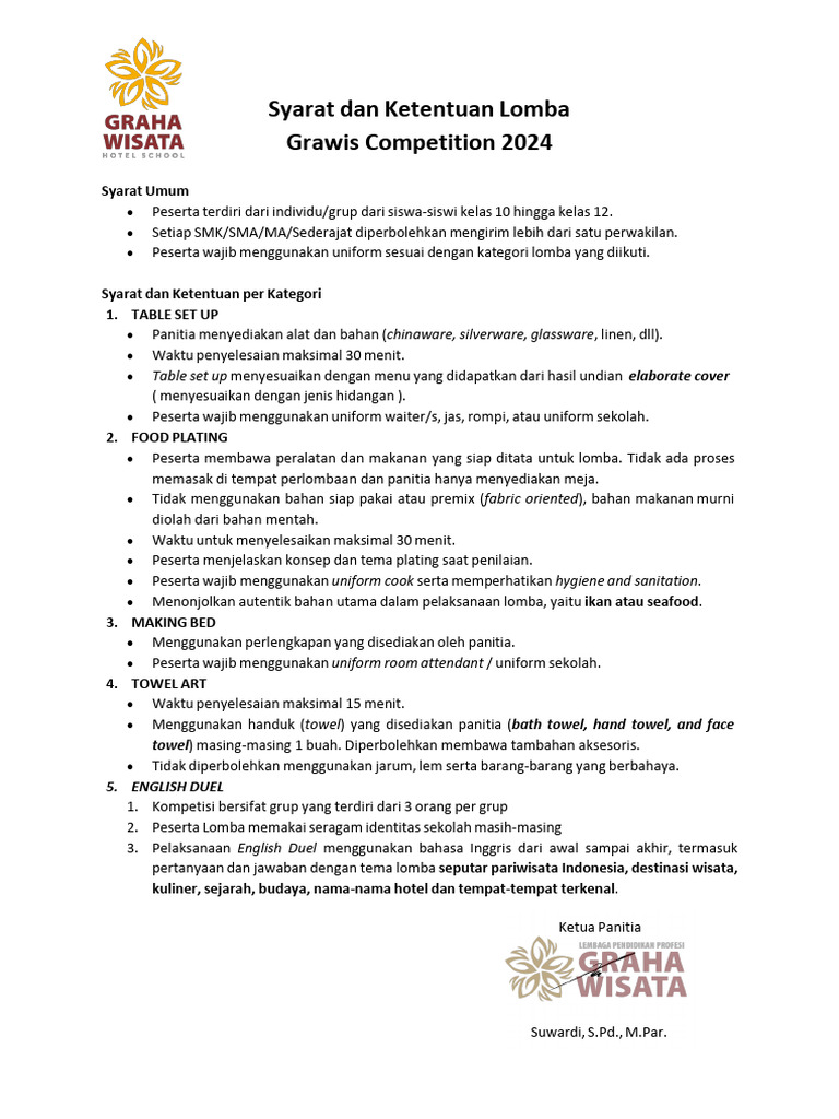 Syarat Umum Dan Ketentuan Lomba | PDF