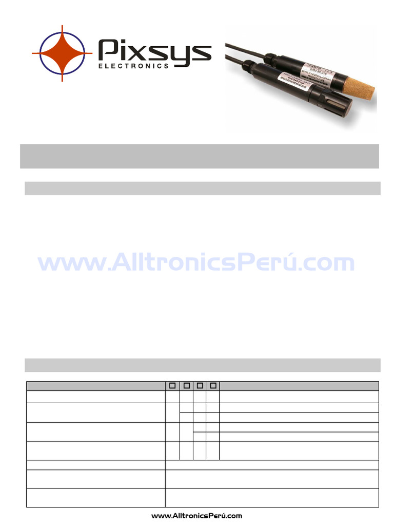 Sensor de Temperatura y Humedad PIXSYS | PDF | Sensor | Fenomeno fisico