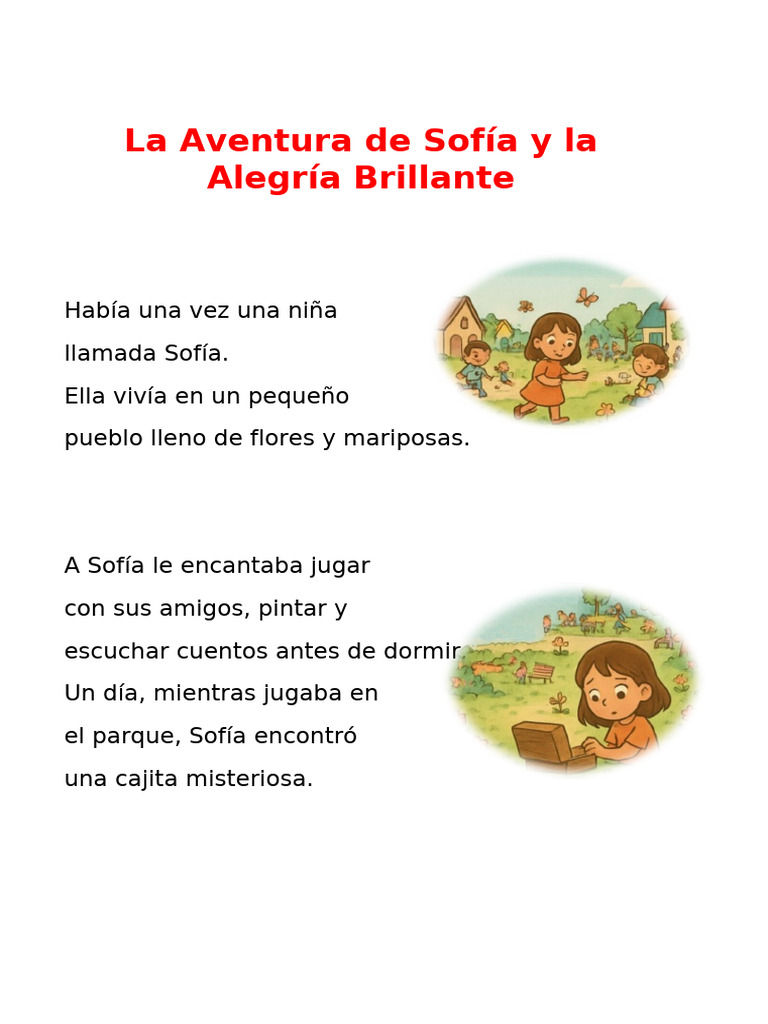 La Aventura de Sofía y La Alegría Brillante | PDF