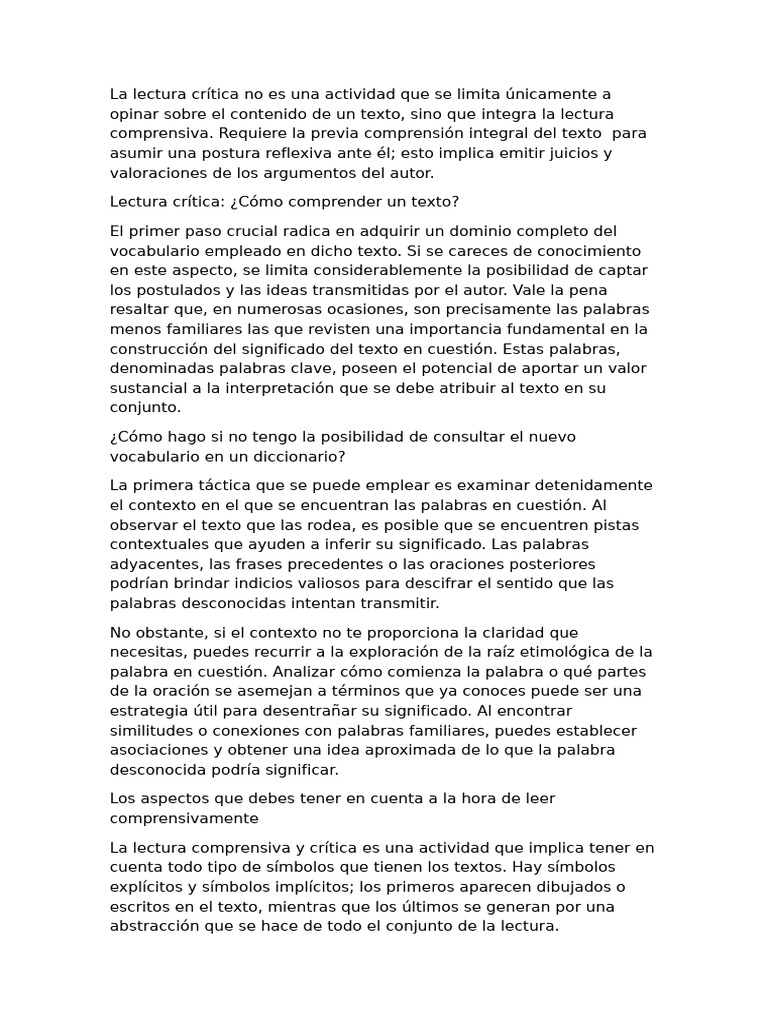 Estrategias para Lectura Crítica Efectiva | PDF | Comunicación humana ...