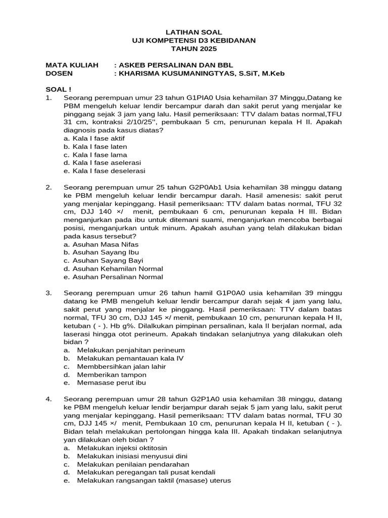 Latihan Soal 2025 Kirim | PDF