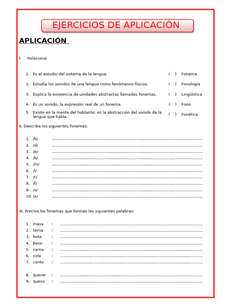 Ejercicios - Fonologia-y-Fonetica-Ejercicios-Aplicacion-1 | PDF ...