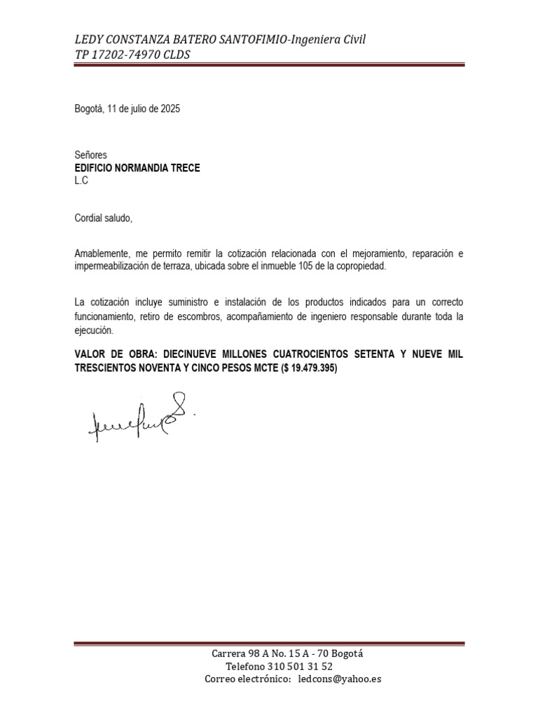 Cotizacion Normandia Trece | PDF