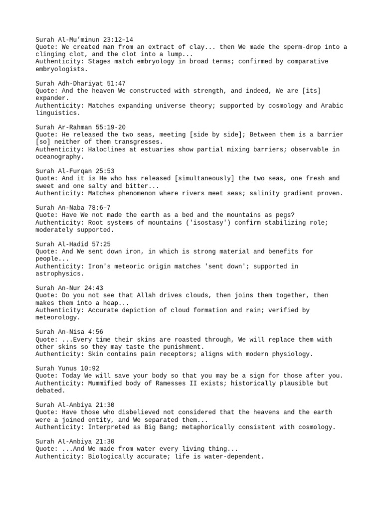 Quran Full Analysis | PDF | Uterus