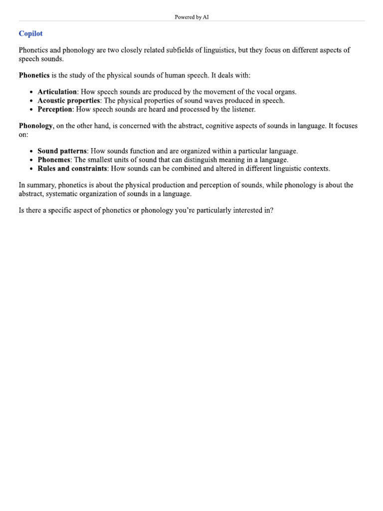 Phonology Vs Phonetics | PDF