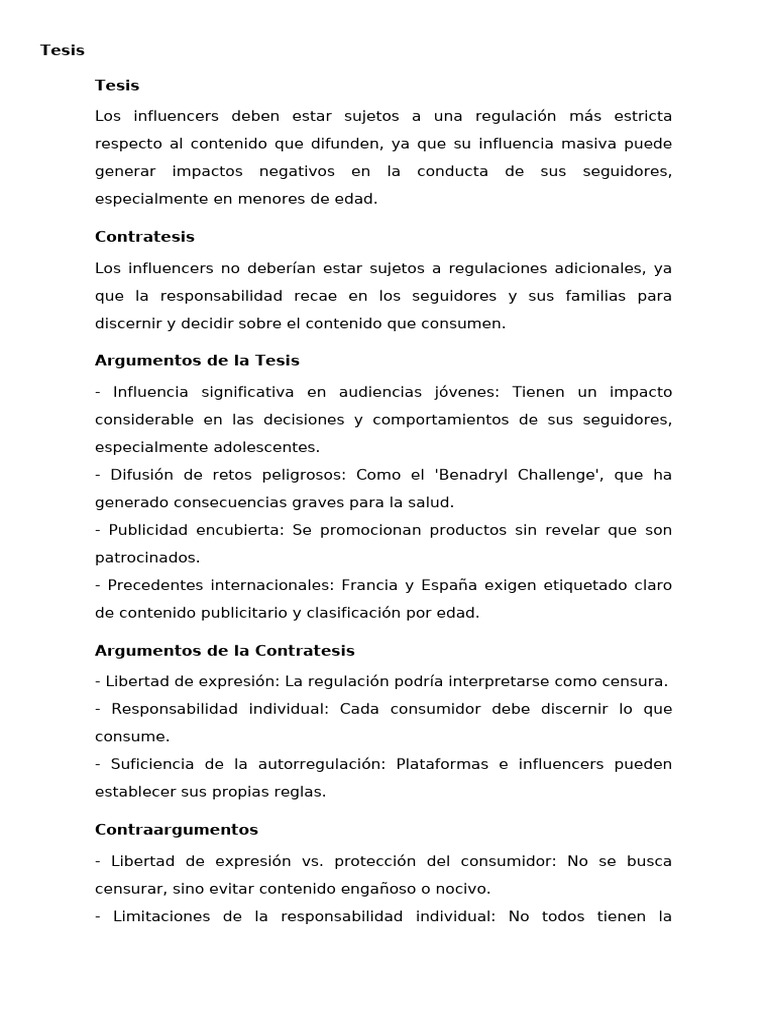 Tesis | PDF | Comportamiento | Libertad de expresión
