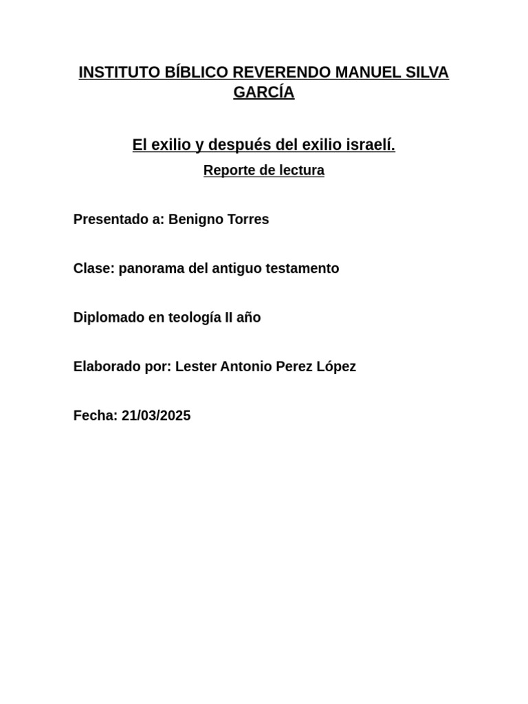 Exilio y Reconstrucción de Israel | PDF | Cautiverio babilónico ...