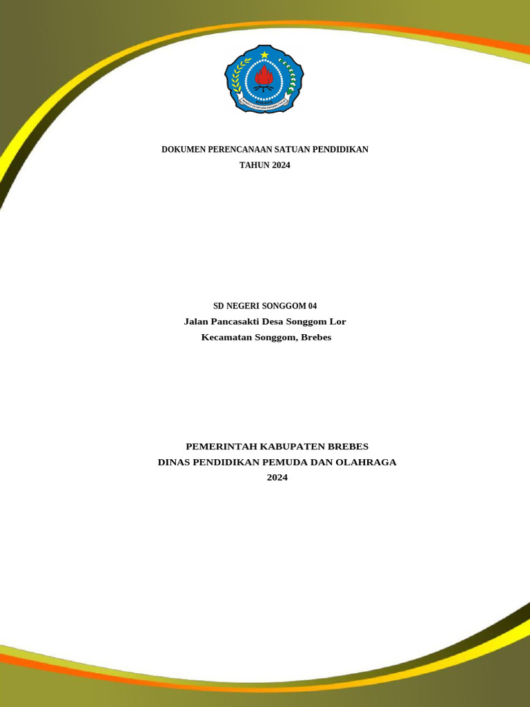 Perencanaan Pendidikan SDN Songgom 04 2024 | PDF