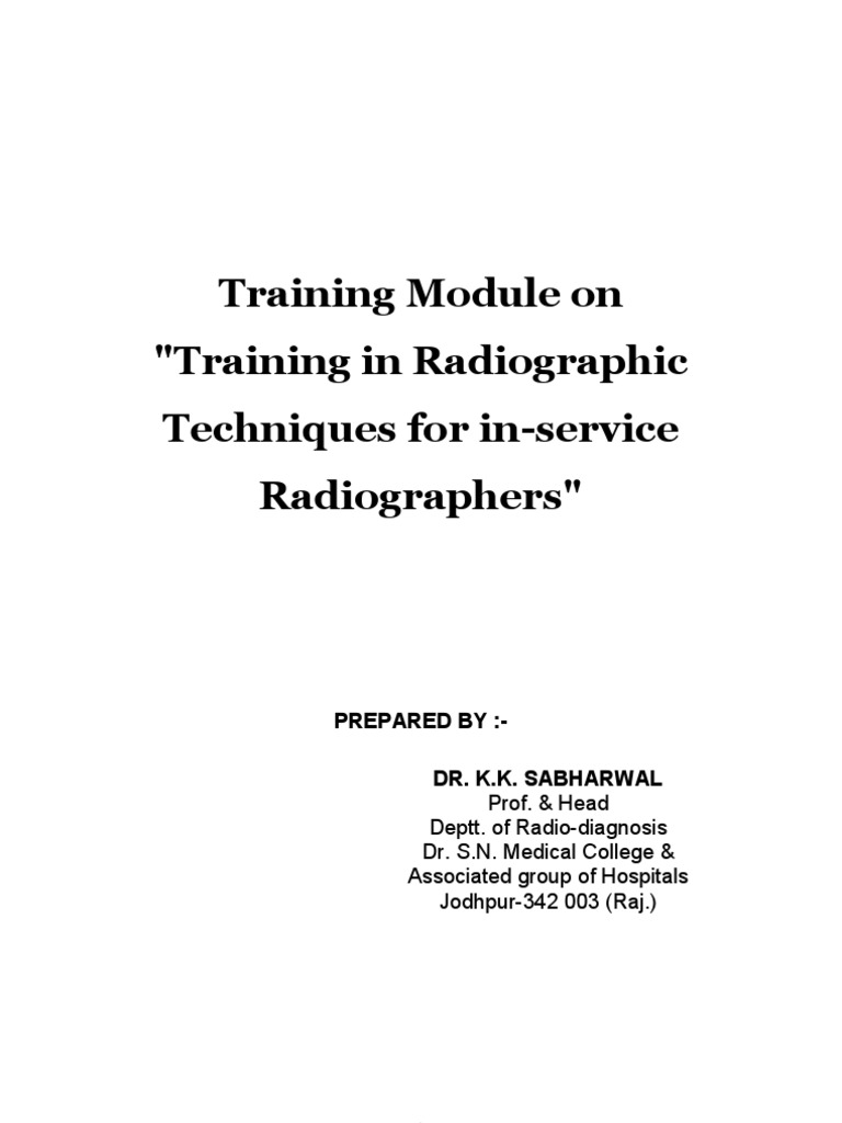 Radiographic Techniques Training Module | PDF | X Ray | Radiography