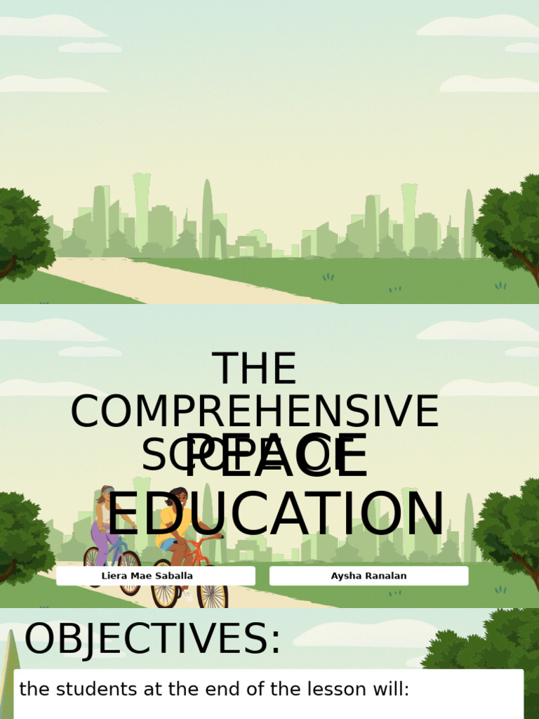 Comprehensive Peace Education Scope | PDF | Peace | Critical Thinking