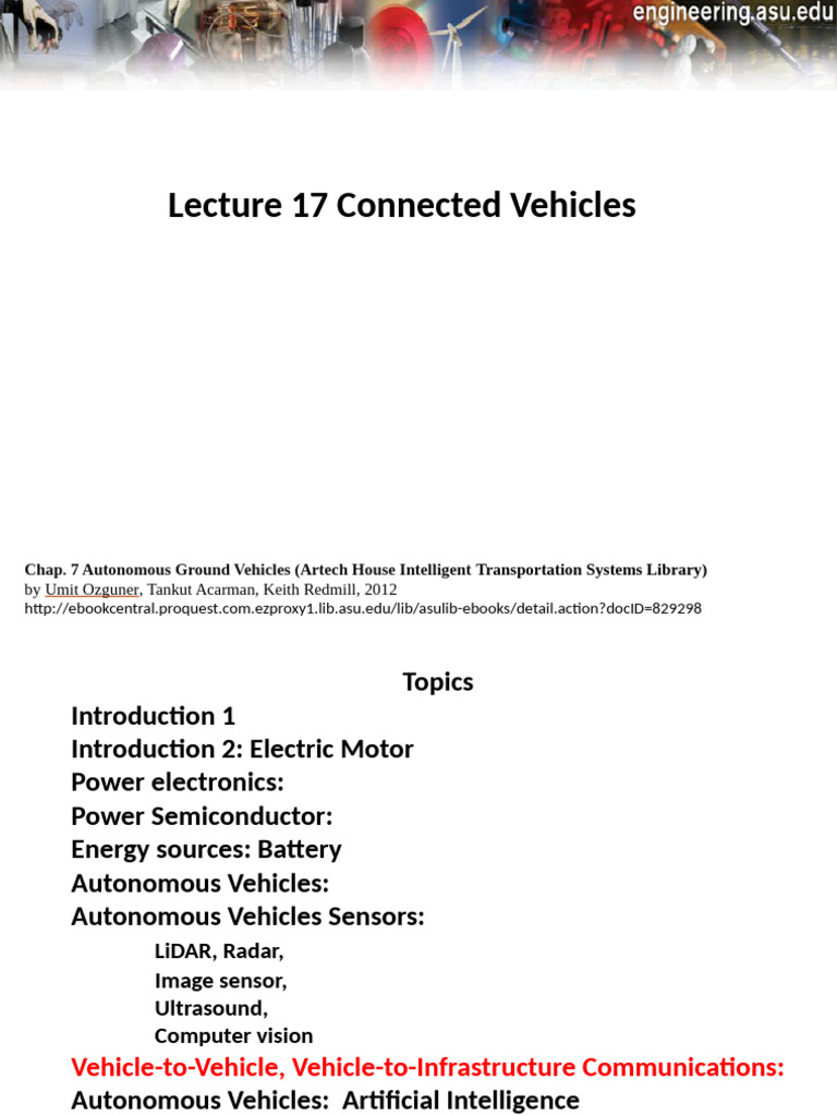 Lecture 17 Connected Vehicles | PDF | Vehicle Technology | Transport