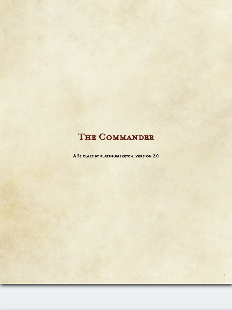 Commander Class 5e v2.0 - GM Binder | PDF