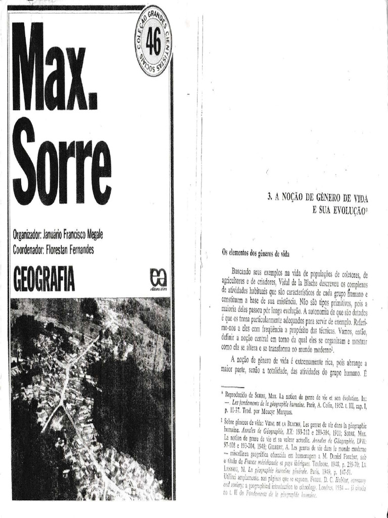 MAX SORRE Cap 3 Noção de Gênero Humano | PDF