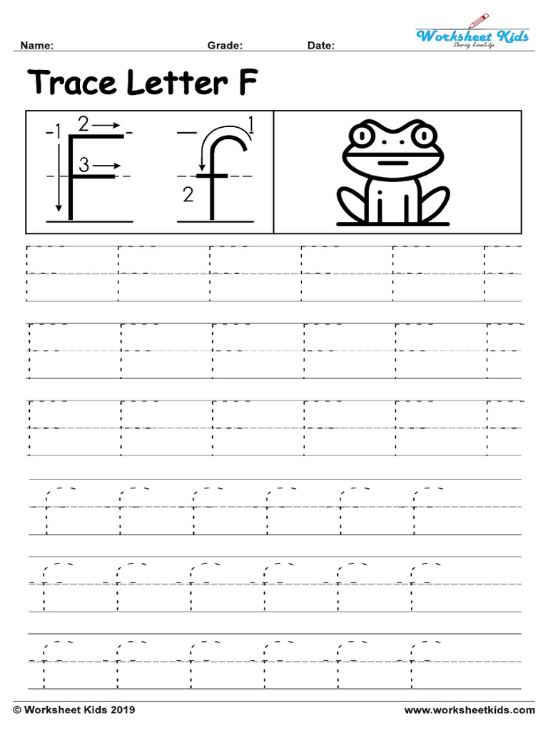 Alphabet Letter F Writing Practice Sheet | PDF