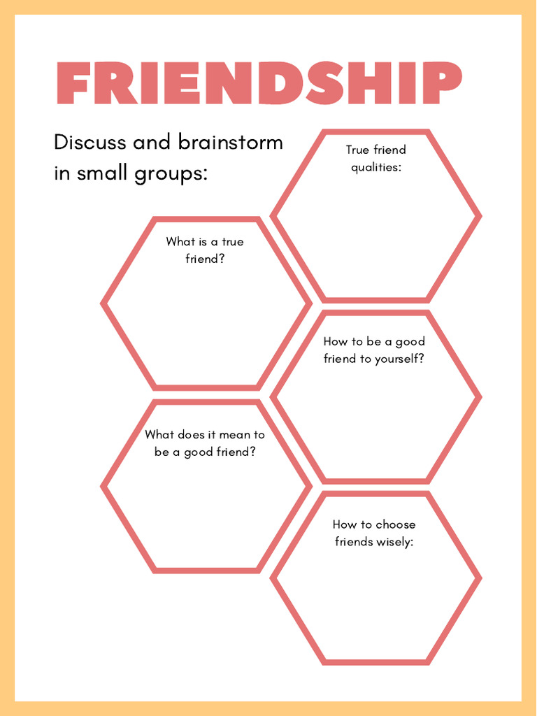 Red and Yellow Friendship SEL Worksheet | PDF