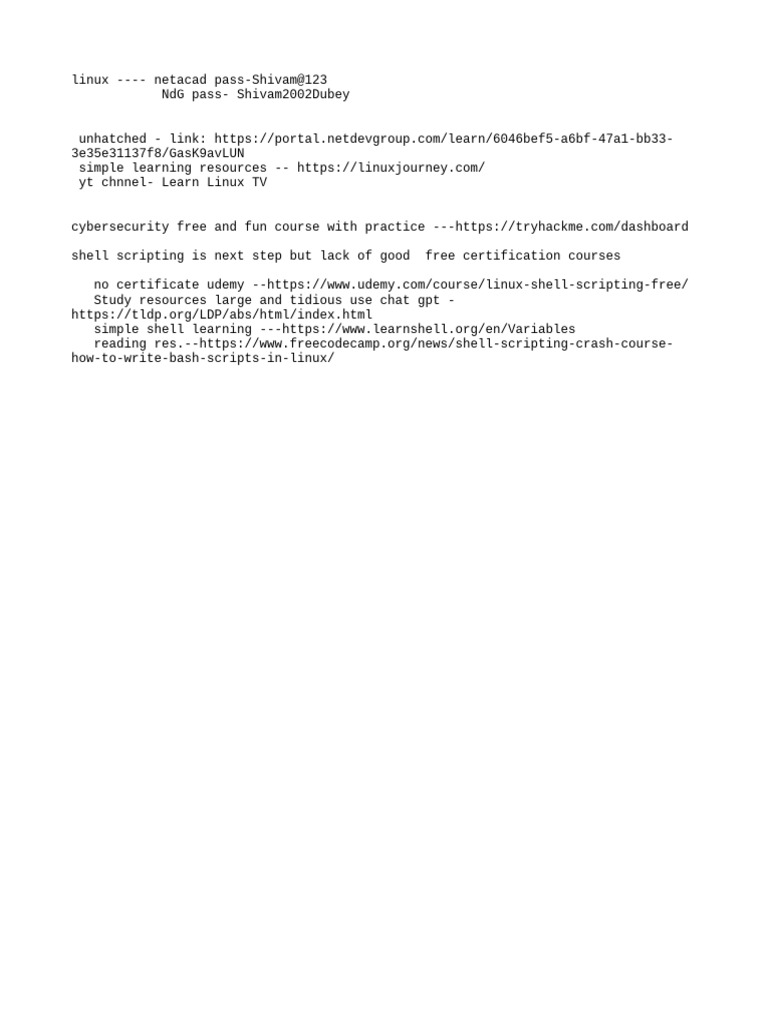 Linux + Shell + Git | PDF