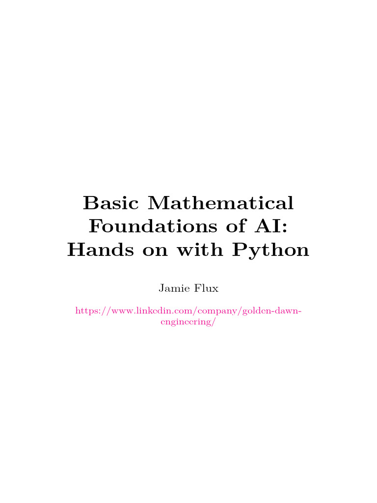 Basic Mathematical Foundations Ai Hands | PDF | Ordinary Least Squares | Markov Chain