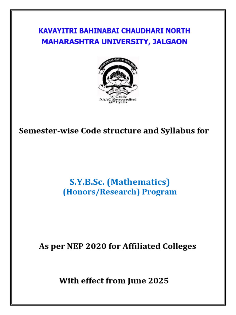 NEP 2020 B.Sc. Maths Syllabus Overview | PDF | Laplace Transform ...