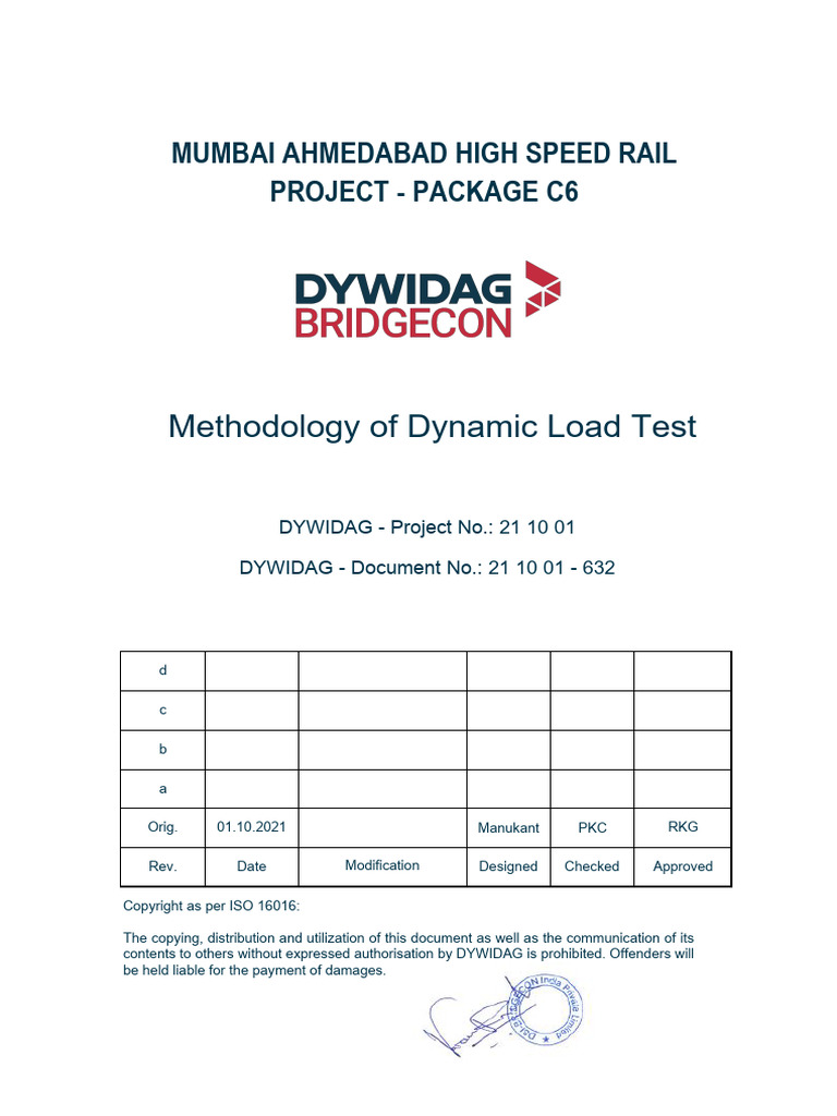 211001-632 Dynamic Load Test Methodology MAHSR C6 | PDF | Fatigue ...