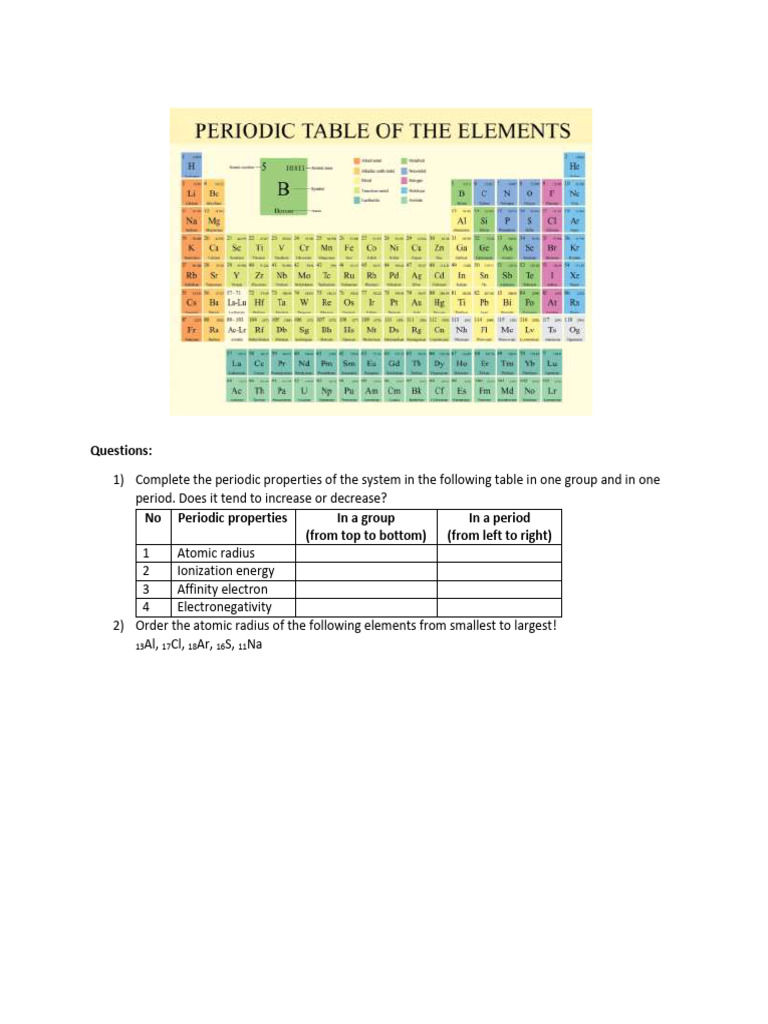 Periodic Properties and Atomic Radius Trends | PDF