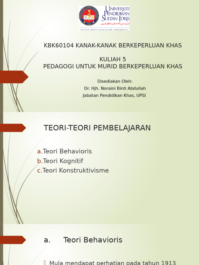 Tajuk 8 Pedagogi Untuk MBK Teori - Model | PDF