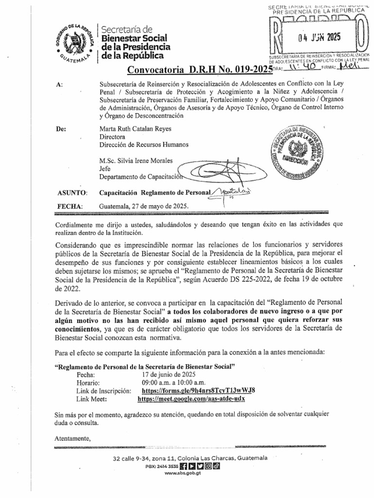 Convocatoria FRH No. 019-2025 | PDF