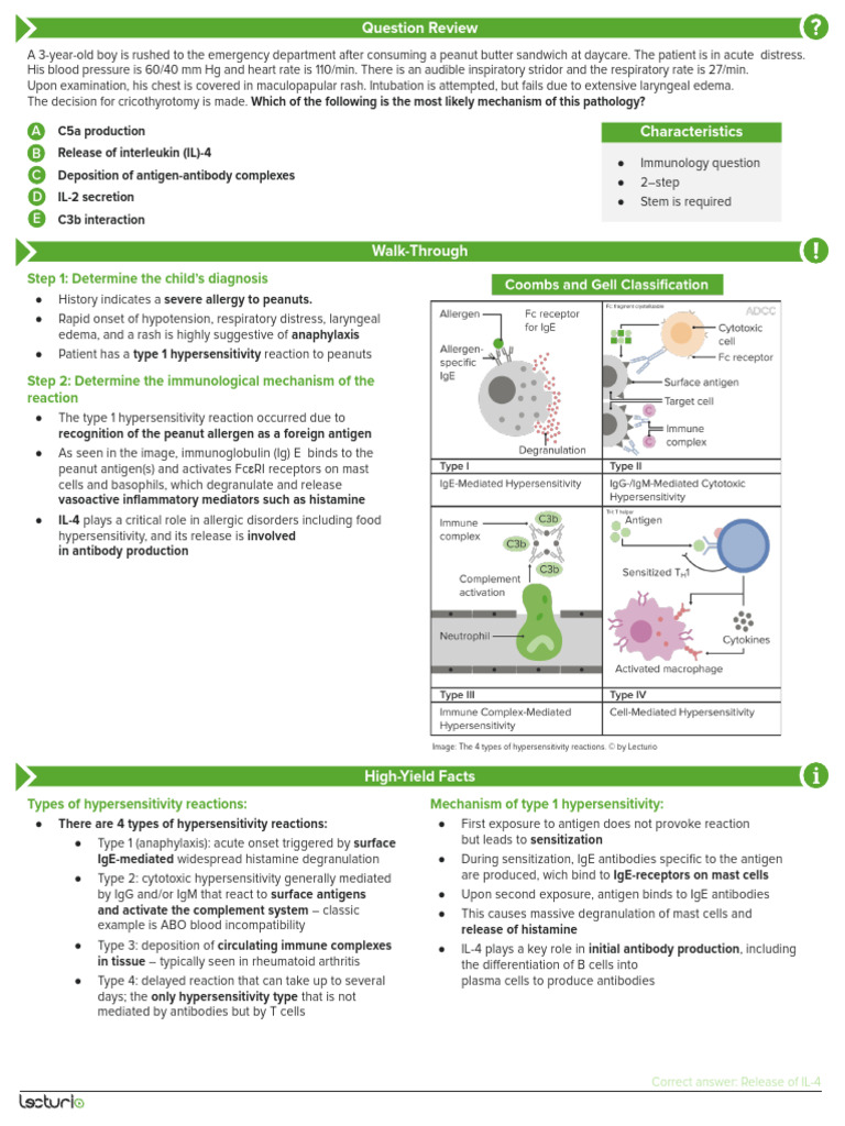 USMLE Cheat+Sheet+Walkthrough+11+Immunology | PDF | Antibody | Allergy