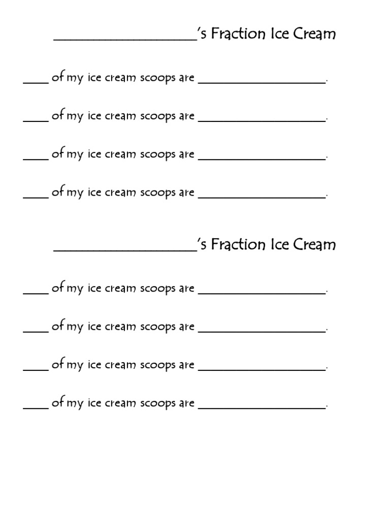 Fraction Ice Cream Scoop Breakdown | PDF | Cooking, Food & Wine