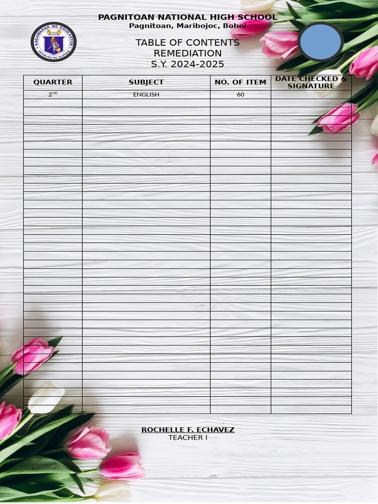 Tos Jhs Cover Page | PDF