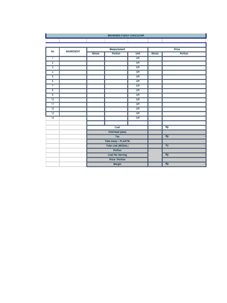 Format Excel HPP Penjualan | PDF