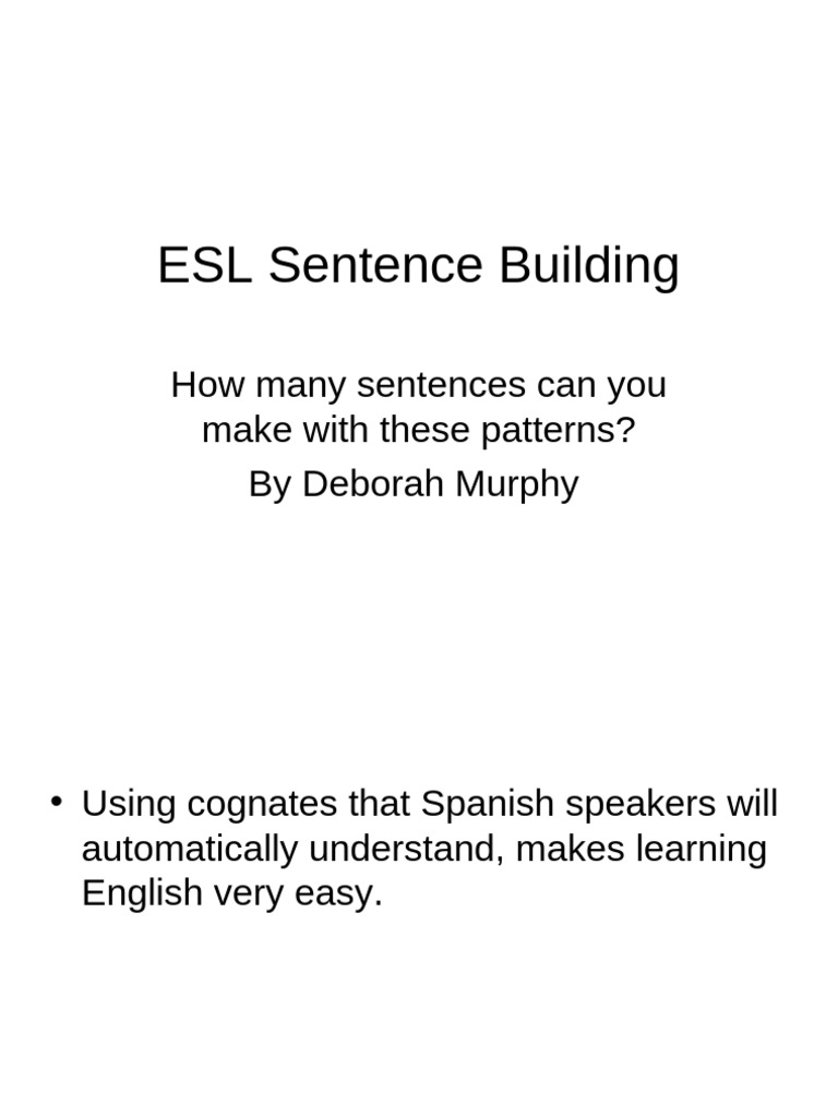 Sentence Building for ESL Learners | PDF