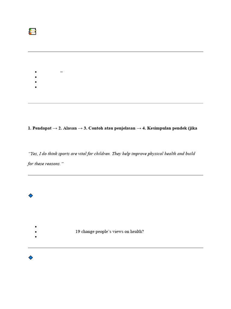 Struktur Materi IELTS Speaking Part 3 | PDF