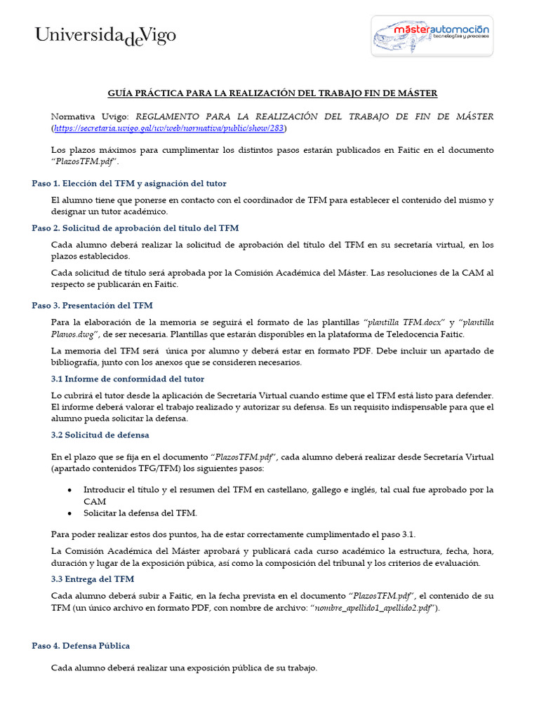 Guia Practica TFM M.E.autom | PDF