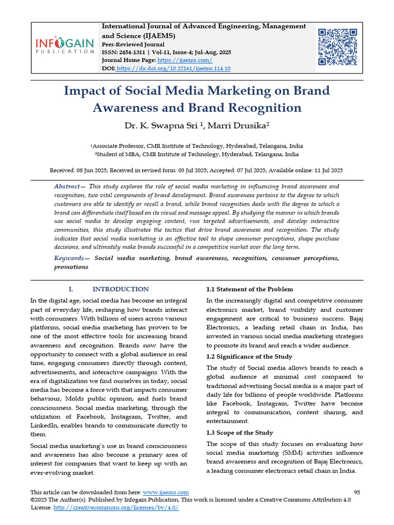 Impact of Social Media Marketing On Brand Awareness and Brand ...