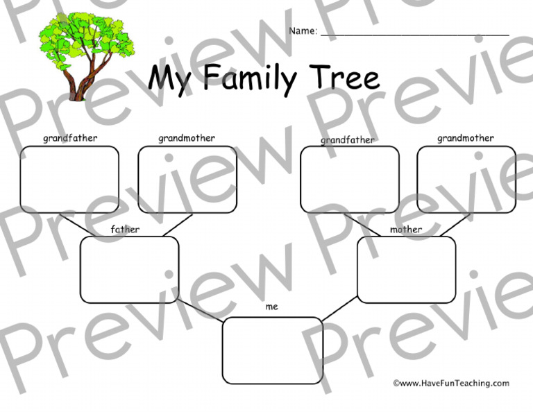 Family Tree Worksheet 1 Preview | PDF