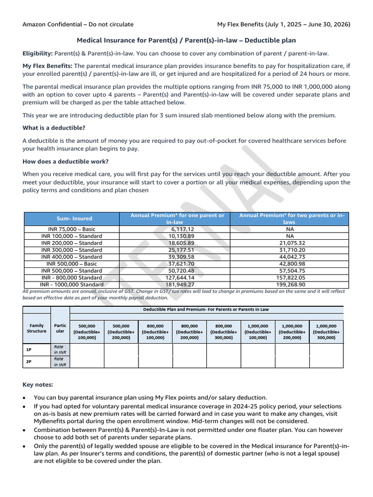 Medical Insurance For Parent | PDF | Deductible | Insurance