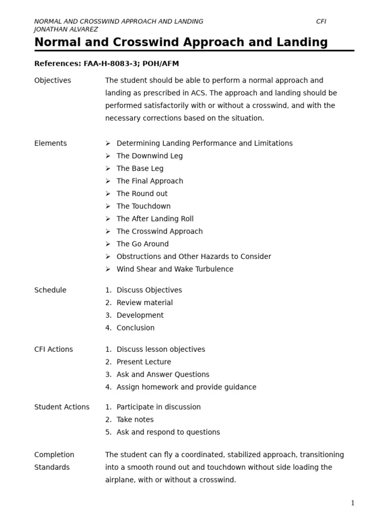 Normal and Crosswind Approach and Landing | PDF | Aerodynamics ...