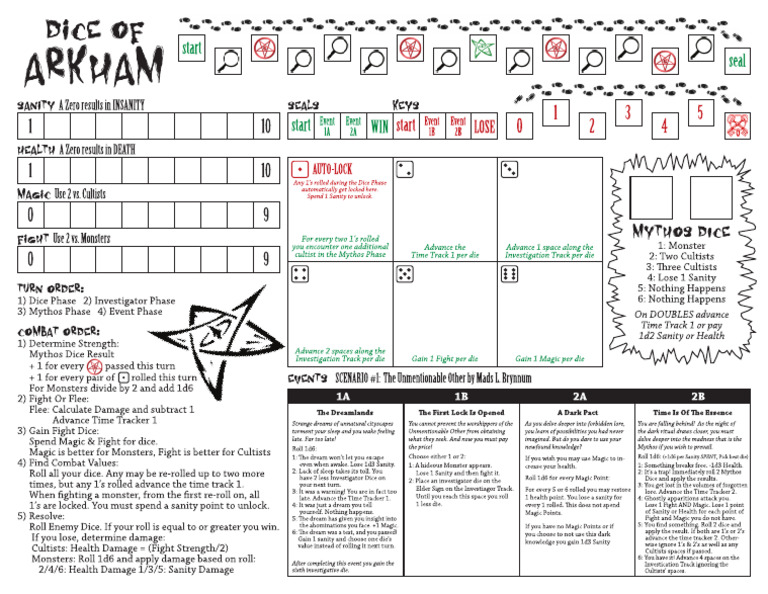 DoA Sheet&Rules - In.one.v1.1 | PDF